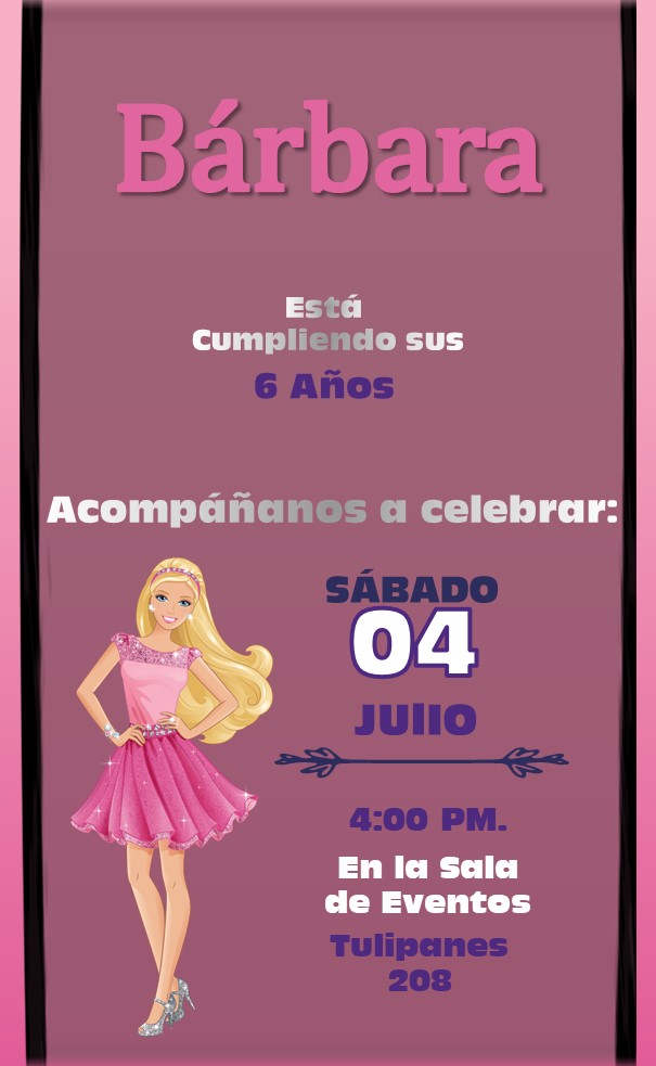 Invitación Digital de la Princesa Barbie » Invitación Interactiva